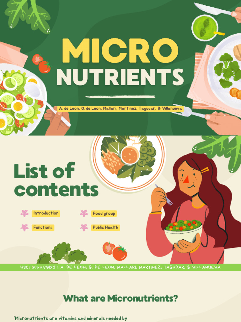 Micronutrients Presentation | PDF | Micronutrient | Cofactor (Biochemistry)