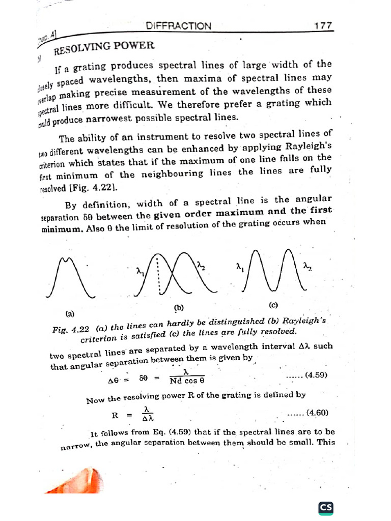 Dispersion and resolving power | PDF