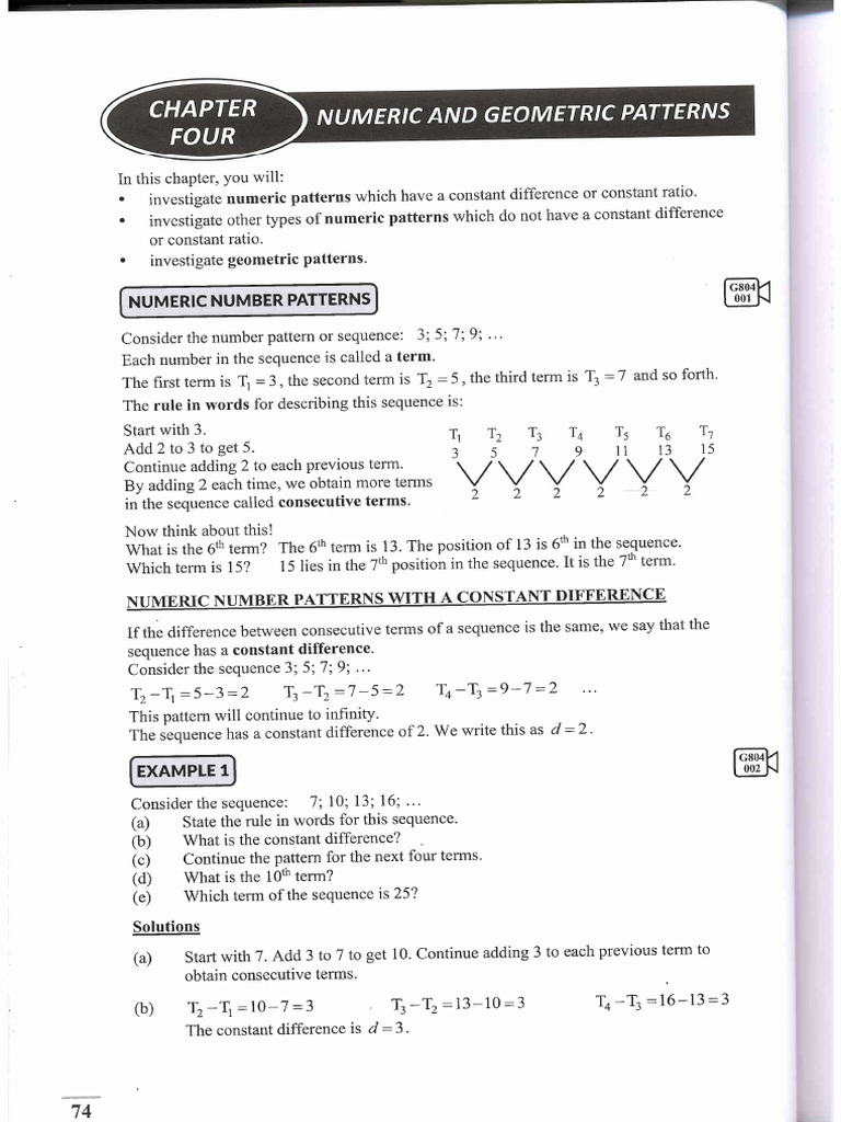 Mindbourne Number Patterns Chapter 4 | PDF