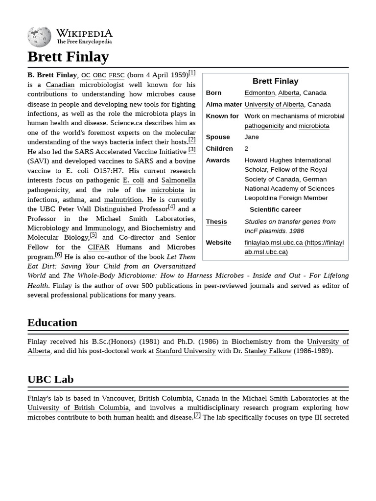 Brett_Finlay | PDF | Clinical Medicine | Microscopy