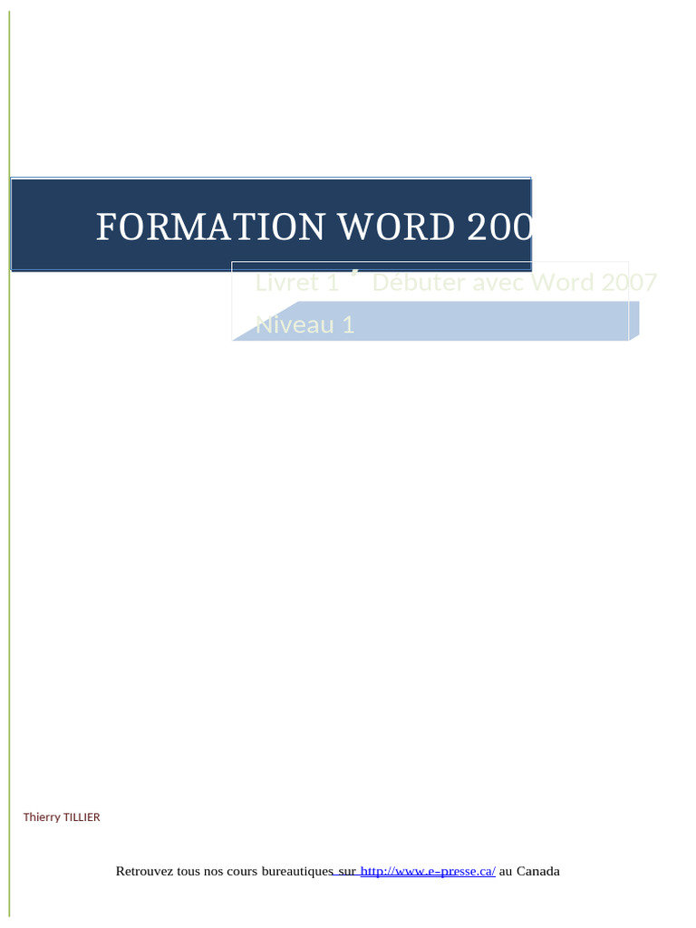 Word 2007 N1-Initiation | PDF | Microsoft Word | Microsoft Excel