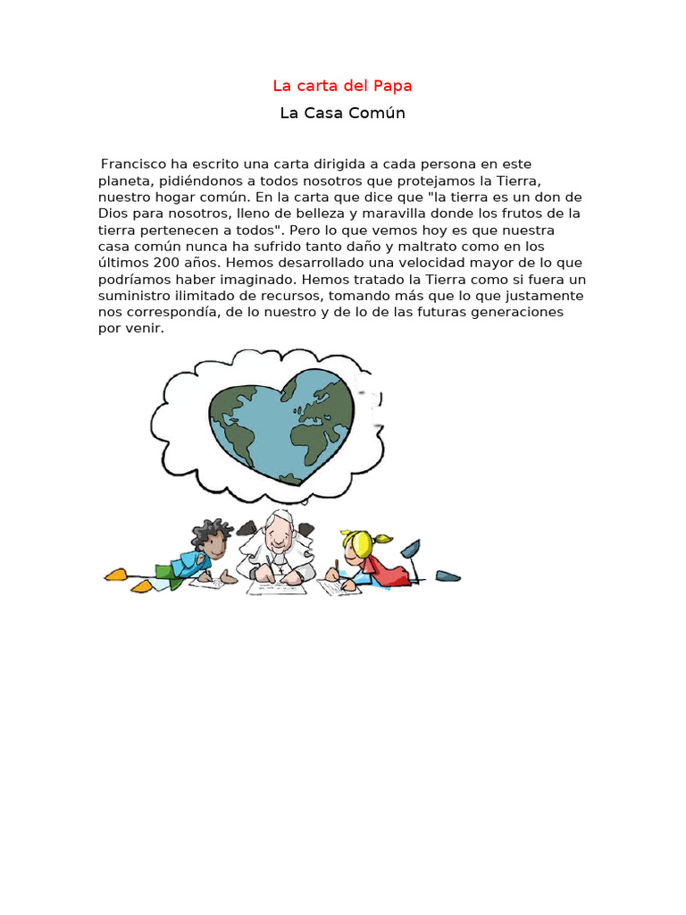 Carta del Papa: Protege la Tierra | PDF