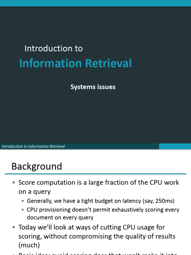 lecture12-efficient-scoring.pptx | PDF | Information Retrieval | Algorithms