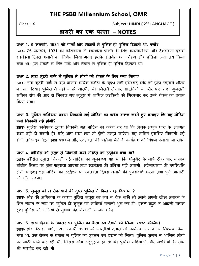 Diary Ka Ek Panna - Notes1718372379 | PDF