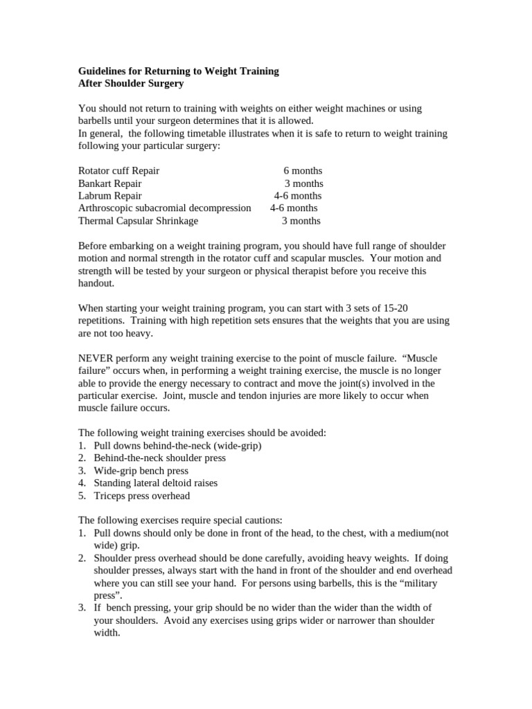 Guidelines_for_Returning_to_Weight_Training | PDF | Joints | Limbs ...