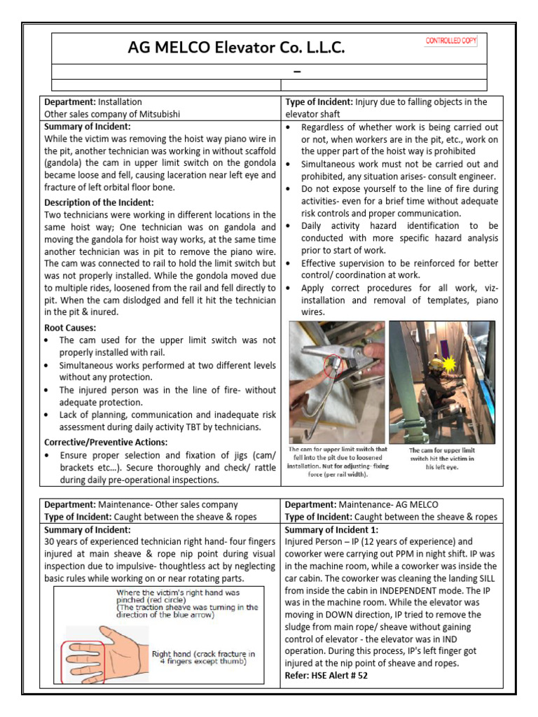 HSE Awareness - Tool Box Talk #23 - 2024 Serious Incidents Alerts Line ...
