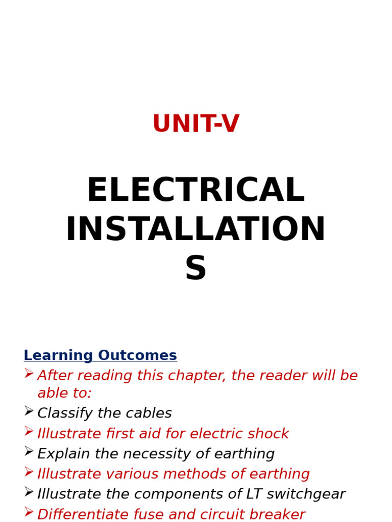 Electrical Installatios | PDF | Fuse (Electrical) | Watt