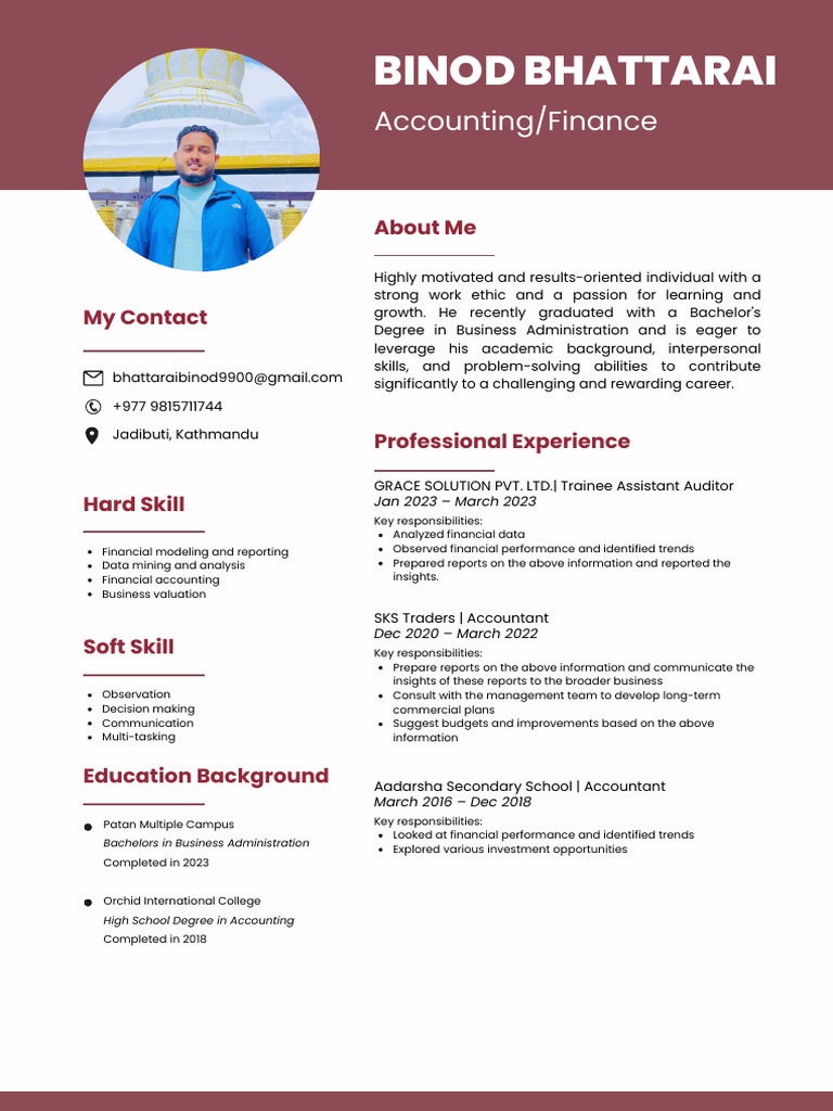Binod Bhattarai Resume | PDF | Business