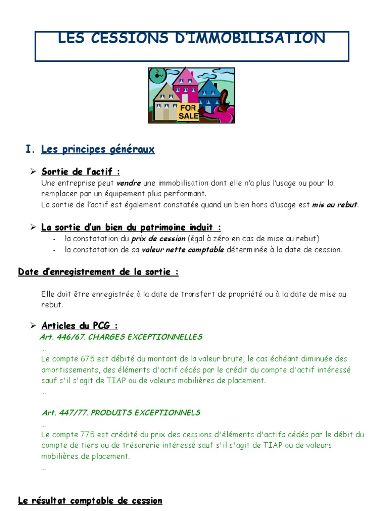 Cours3 Cession D Immobilisations | PDF | Plus-value | Dépréciation
