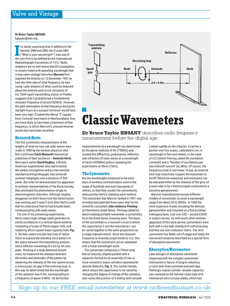 Classic Wavemeters | PDF | Radio | Electromagnetic Radiation