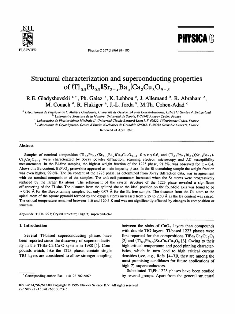 Structural Characterization and Superconducting Properties | PDF | X ...