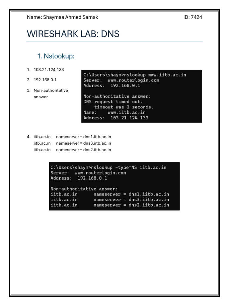 DNS_Networks_Lab4 | PDF | Domain Name System | Communications Protocols
