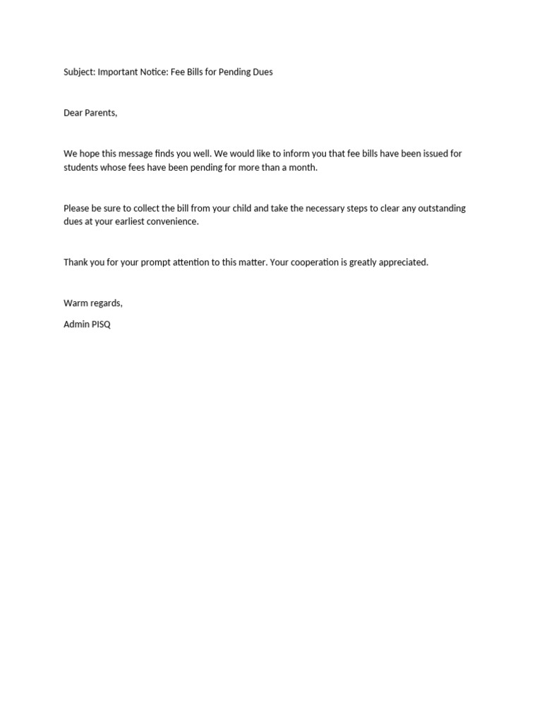 Fee Notice | PDF