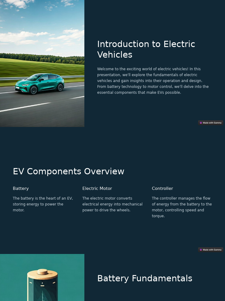 Introduction To Electric Vehicles | PDF | Electric Motor | Electric Vehicle