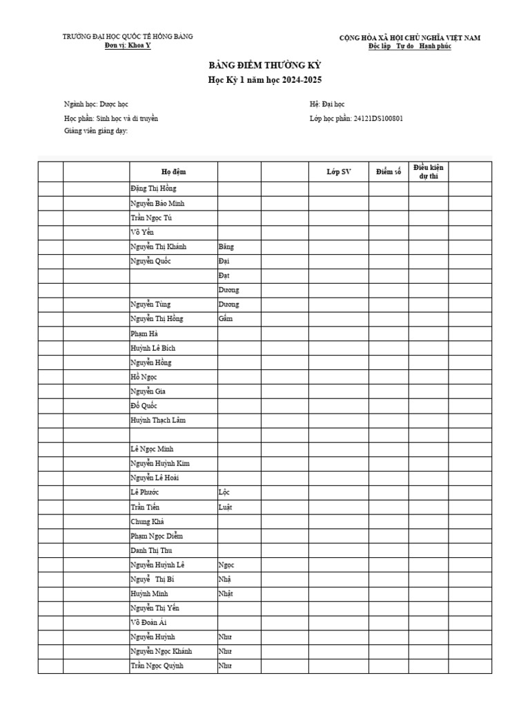 Sinh Hoc Va Di Truyen (KD24QWV-DH1) | PDF