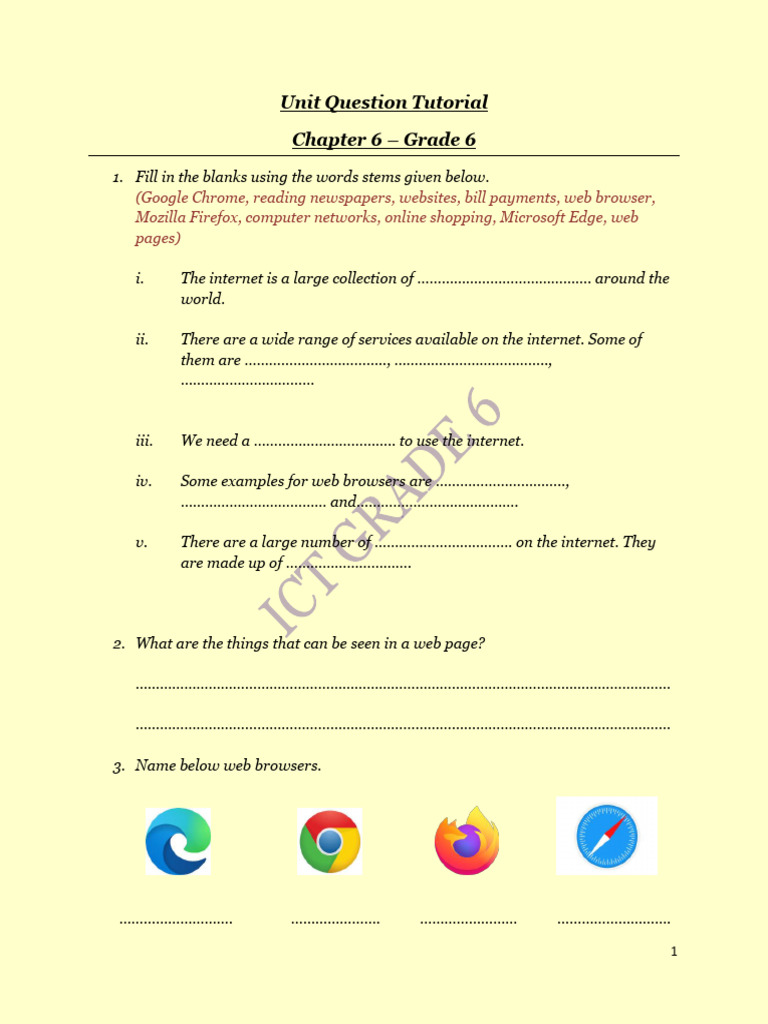 Tutorial 6 - Grade 6 | PDF