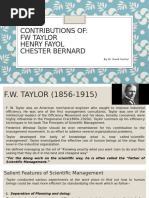 Contribution of F.W.taylor in Management | PDF | Incentive | Industrial ...