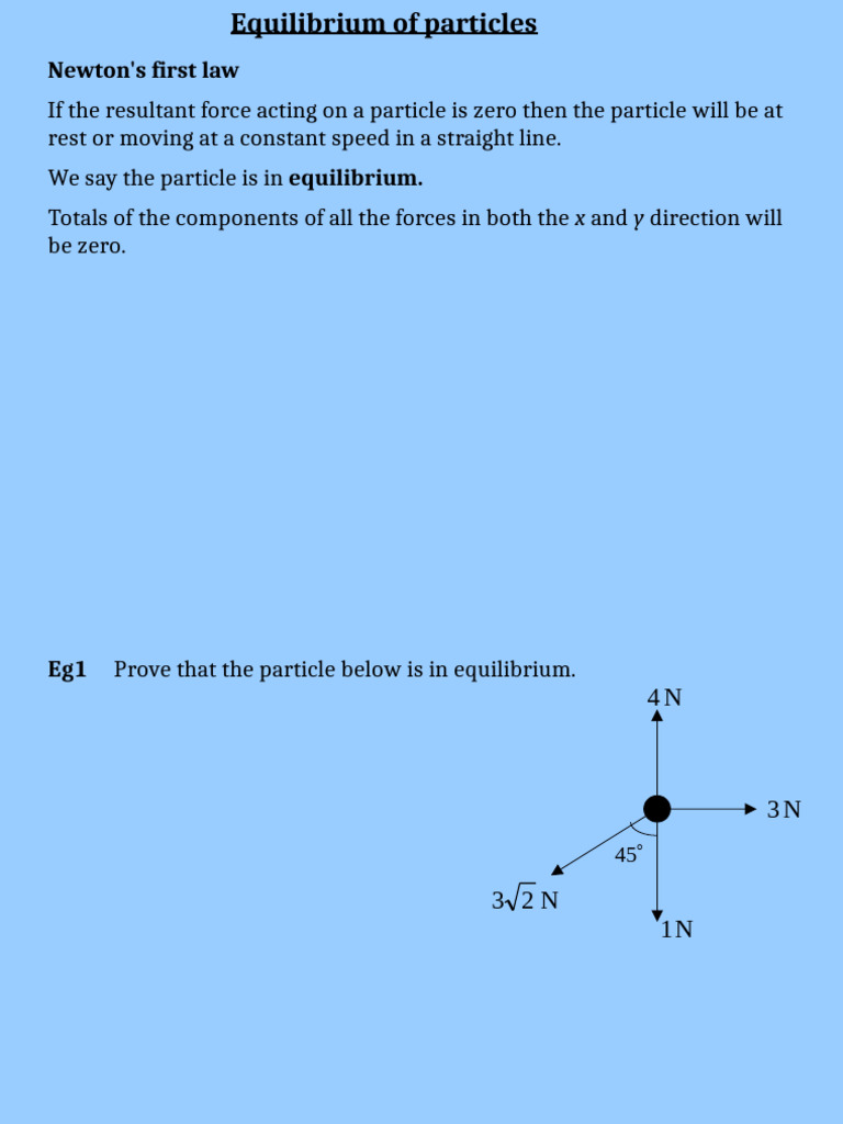 Particle Equilibrium and Force Analysis | PDF