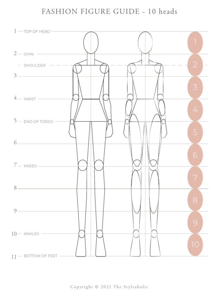 Free Fashion Figure Guide - 10 Heads - Letter | PDF