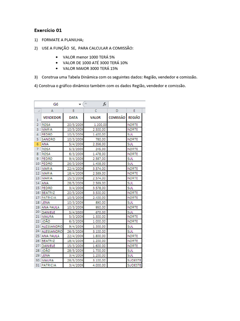 Exercicio Tabela Dinamica Complementar | PDF