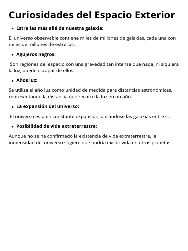 Curiosidades Del Espacio | PDF