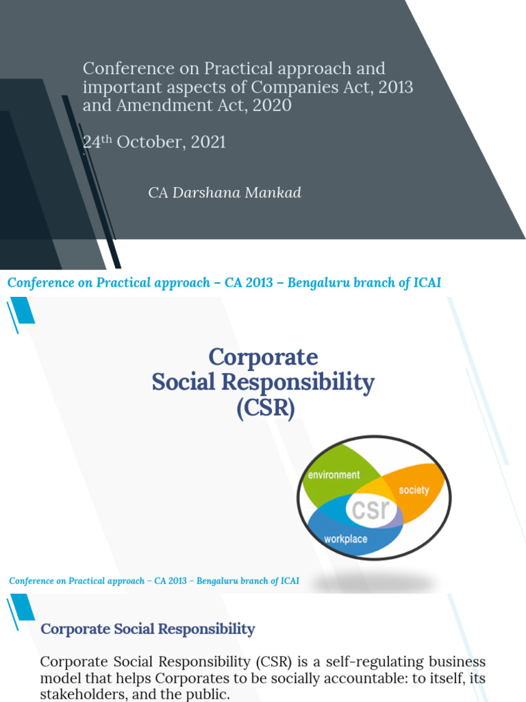 CSR Compliance for Corporates | PDF | Corporate Social Responsibility ...