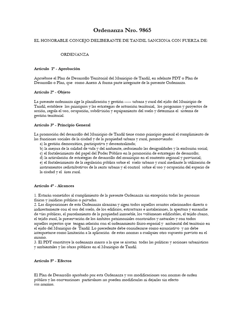 01 Ordenanza | PDF | Planificación urbana