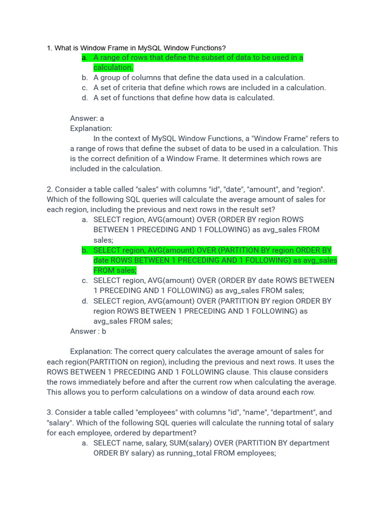 Understanding MySQL Window Functions | PDF | Sql | Data Management Software