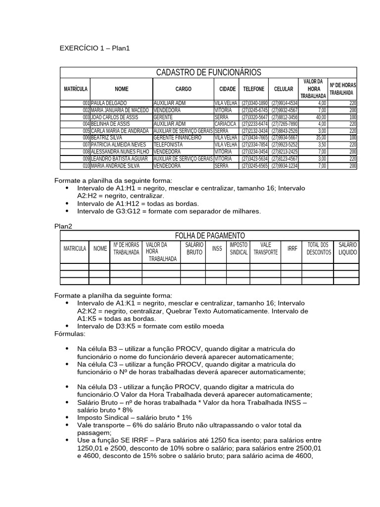EXERCÍCIO1_procv | PDF | Economias