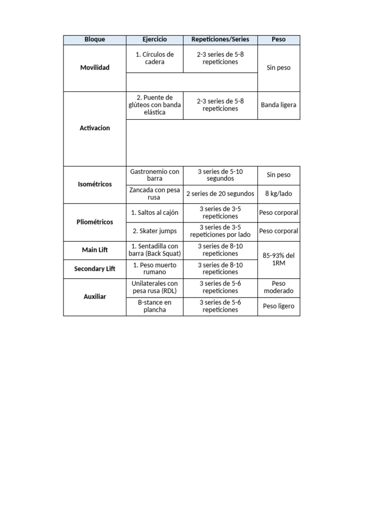 Planilla Plan Individual | PDF