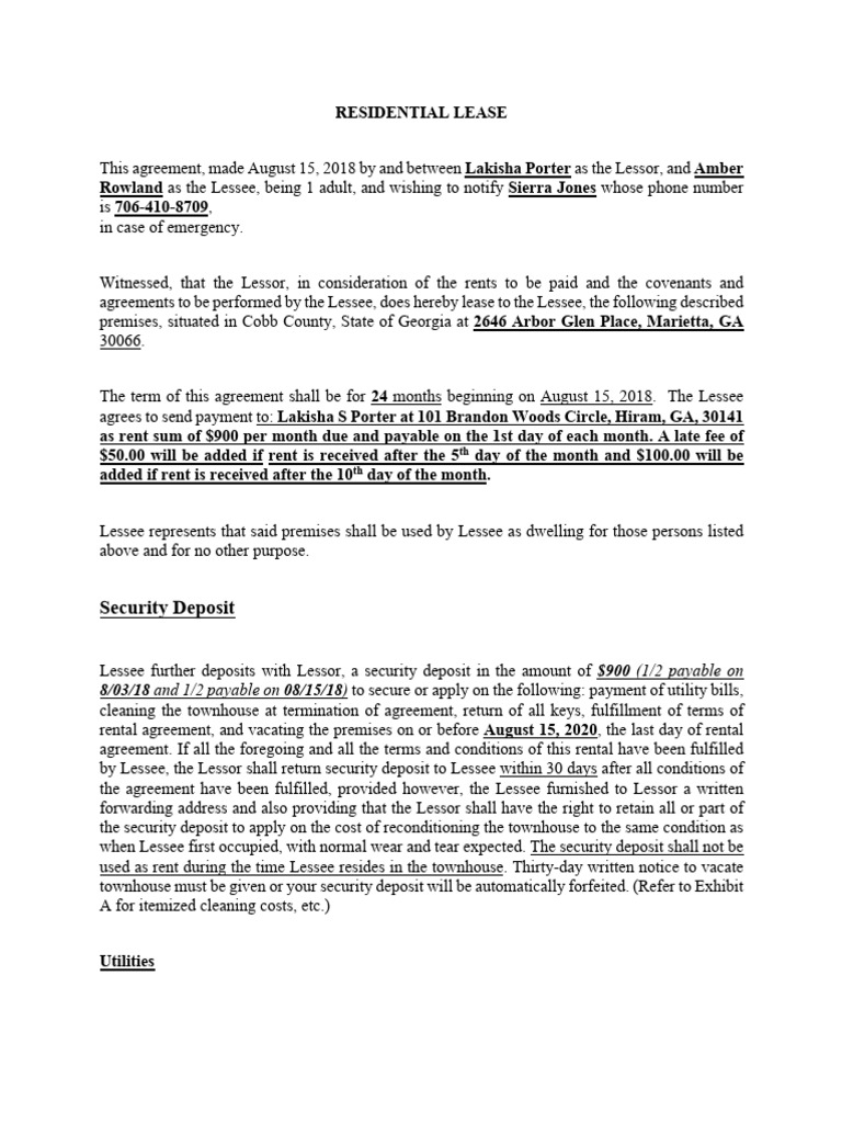 Residential Lease | PDF | Lease | Legal Liability