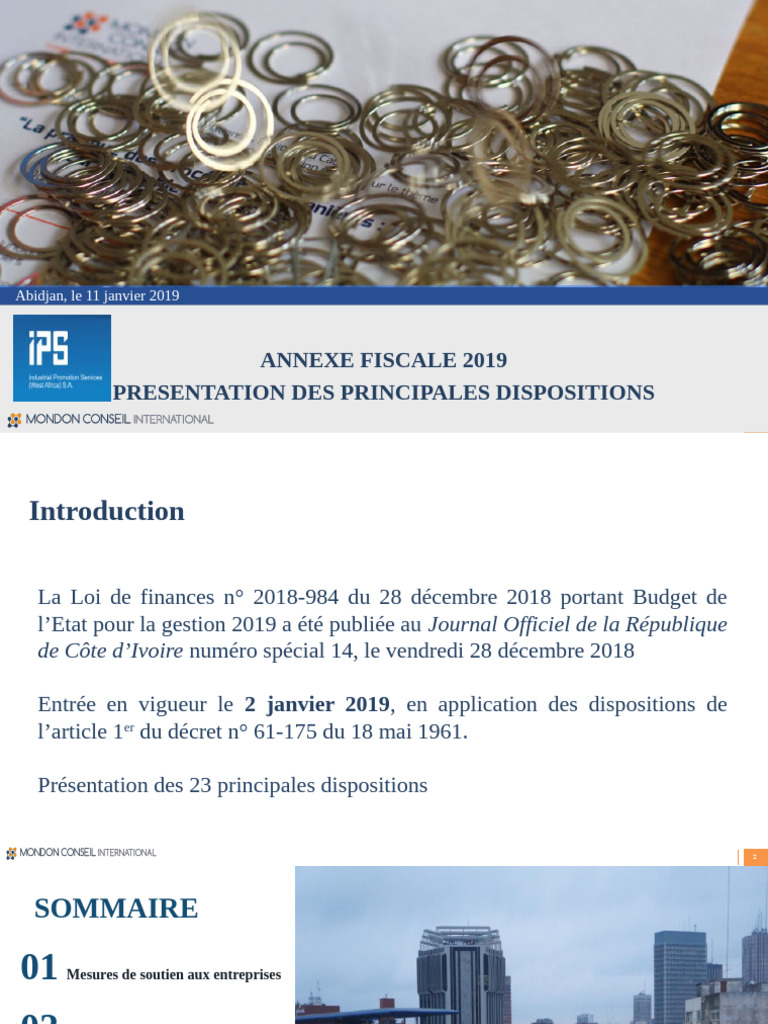 Présentation Annexe Fiscale 2019 - 08012019 Version IPS | PDF | Impôts ...
