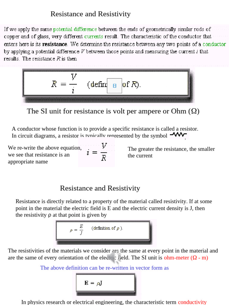 Resistance and Resistivity 1 | PDF