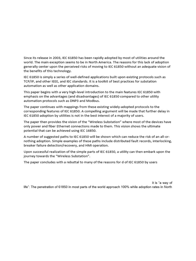 IEC 61850: Adoption and Benefits | PDF | Automation | Ethernet