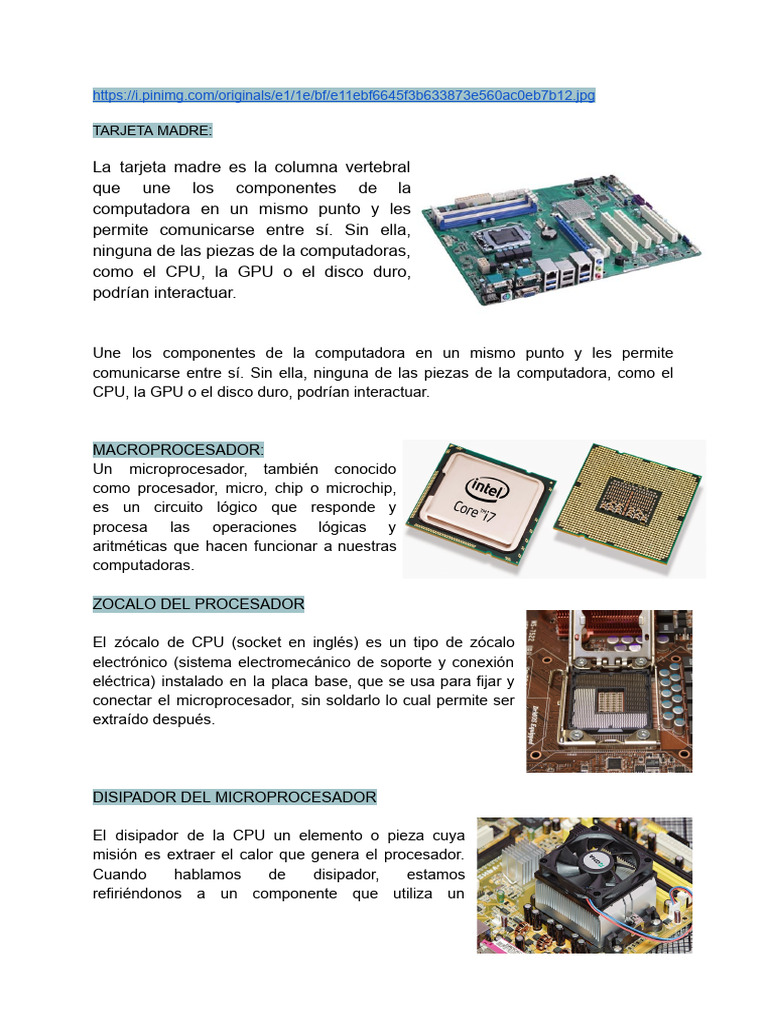 Partes de Computadora | PDF | Hardware de la computadora | Disco duro