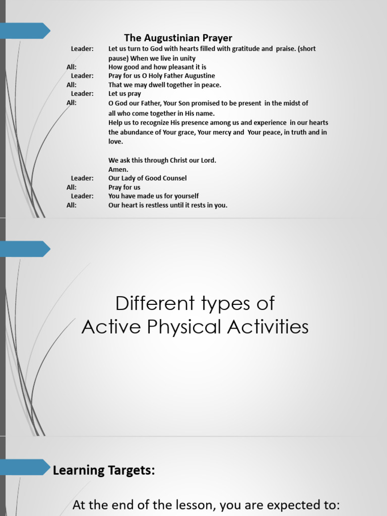 Lesson 5 PEH G11 Diff Types of PA.pdf | PDF | Physical Fitness ...