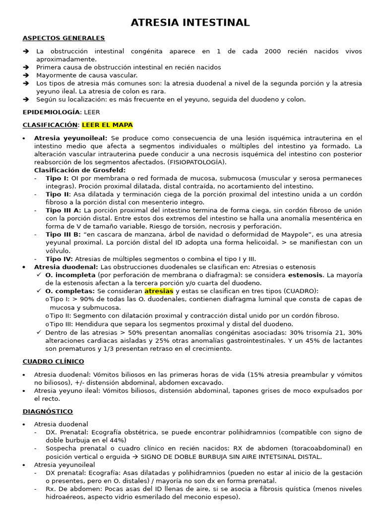 Clasificación de Atresia Intestinal | PDF | Tracto gastrointestinal ...