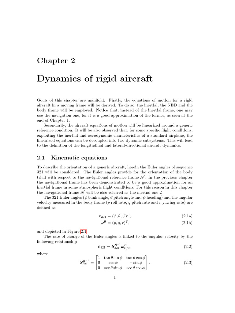 03 - Dynamics of Rigid Aircraft | PDF | Inertial Navigation System | Force
