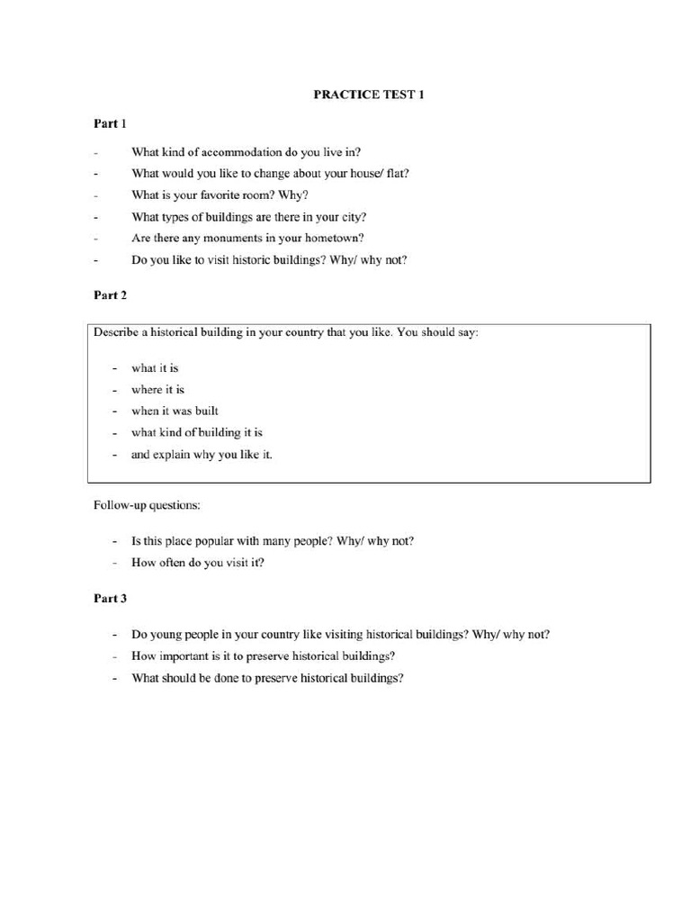 B2 Speaking Unit 1 | PDF