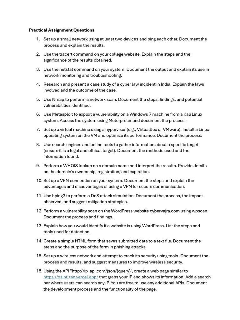 3199590-Practical Assignment Questions Cyber | PDF | Information ...