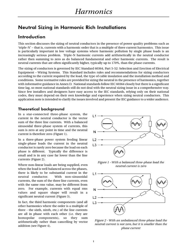 Neutral Sizing in Harmonic Rich Installations | PDF | Electrical ...