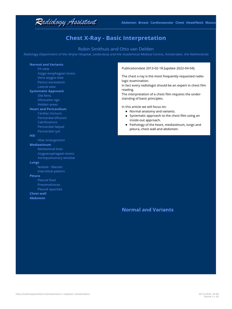 The Radiology Assistant - Chest X-Ray - Basic Interpretation | PDF ...