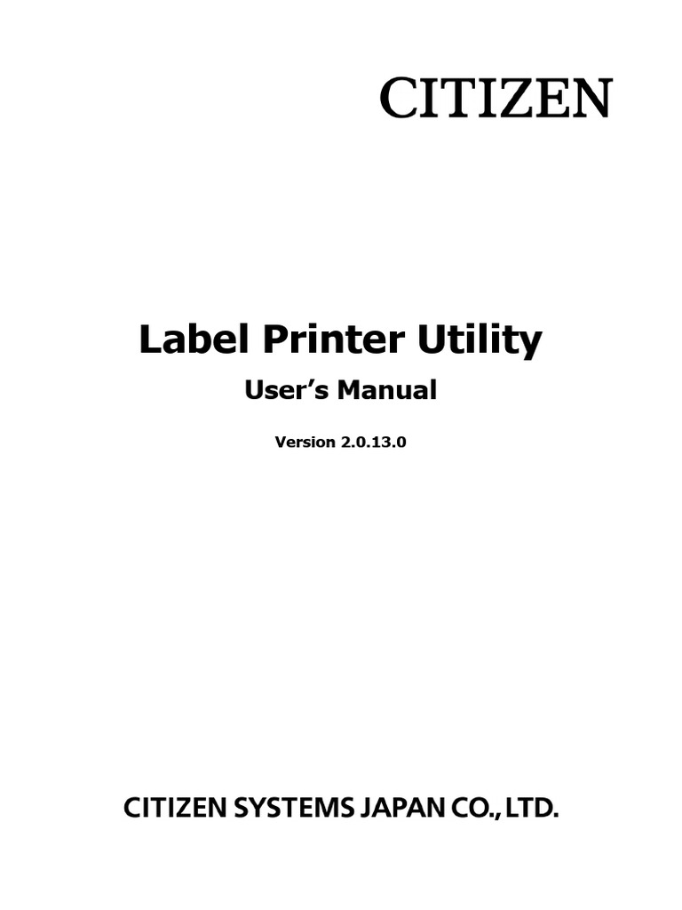 LabelPrinterUtility2.0.13.0 UsersManual ENG | PDF | Microsoft Windows | Printer (Computing)