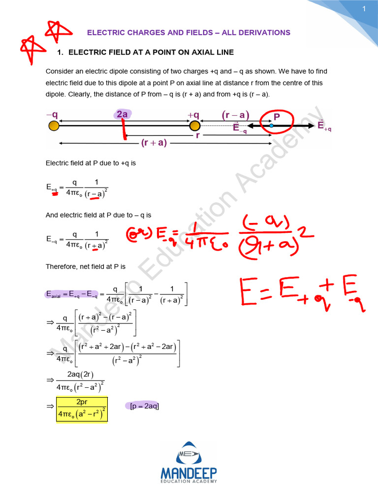 Physics All Derivations by Mandeep | PDF | Magnetic Field | Sphere