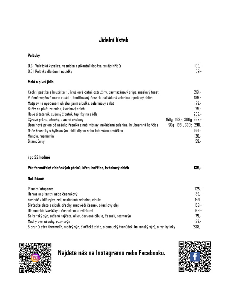Jidelni Listek | PDF