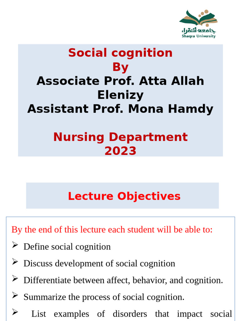 Lecture 2 Social Cognition [Autosaved] | PDF | Emotions | Affect (Psychology)
