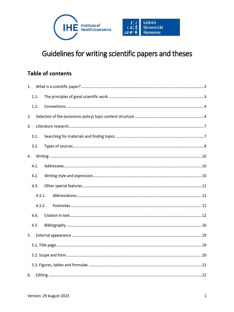 29 08 2023 Guidelines For Writing Scientific Papers and Theses | PDF ...
