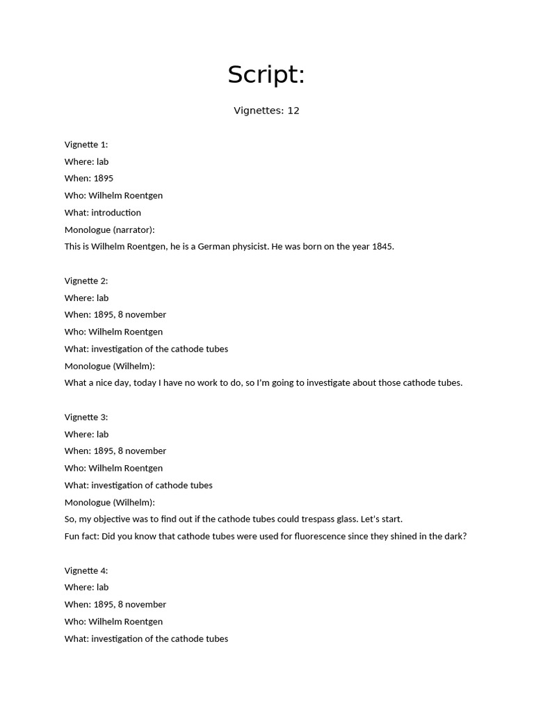 Copie de Final Script | PDF | Vacuum Tube