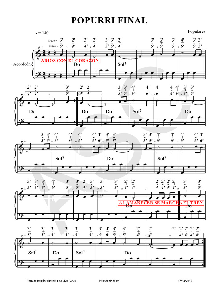 POPURRI FINAL - Partitura Completa | PDF