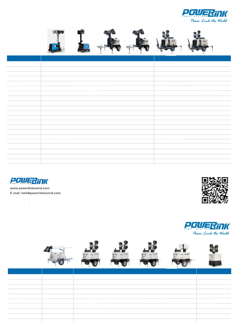 Lighting Tower Selection Chart-20191107 | PDF | Lighting | Manufactured ...